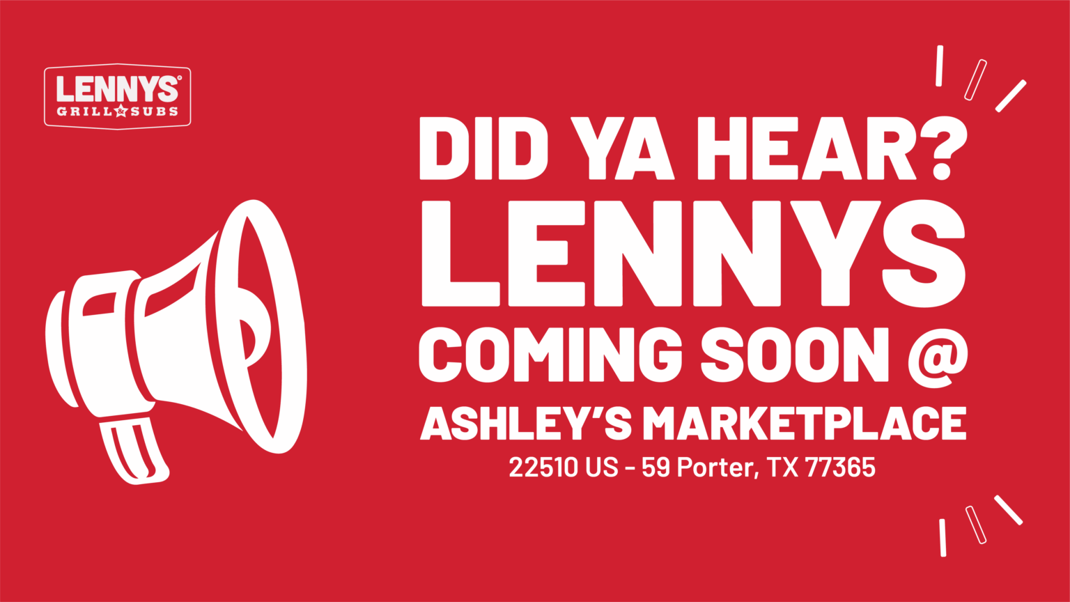 📍 Lenny’s is Coming Soon to Porter, TX — Houston, We’re Growing ...